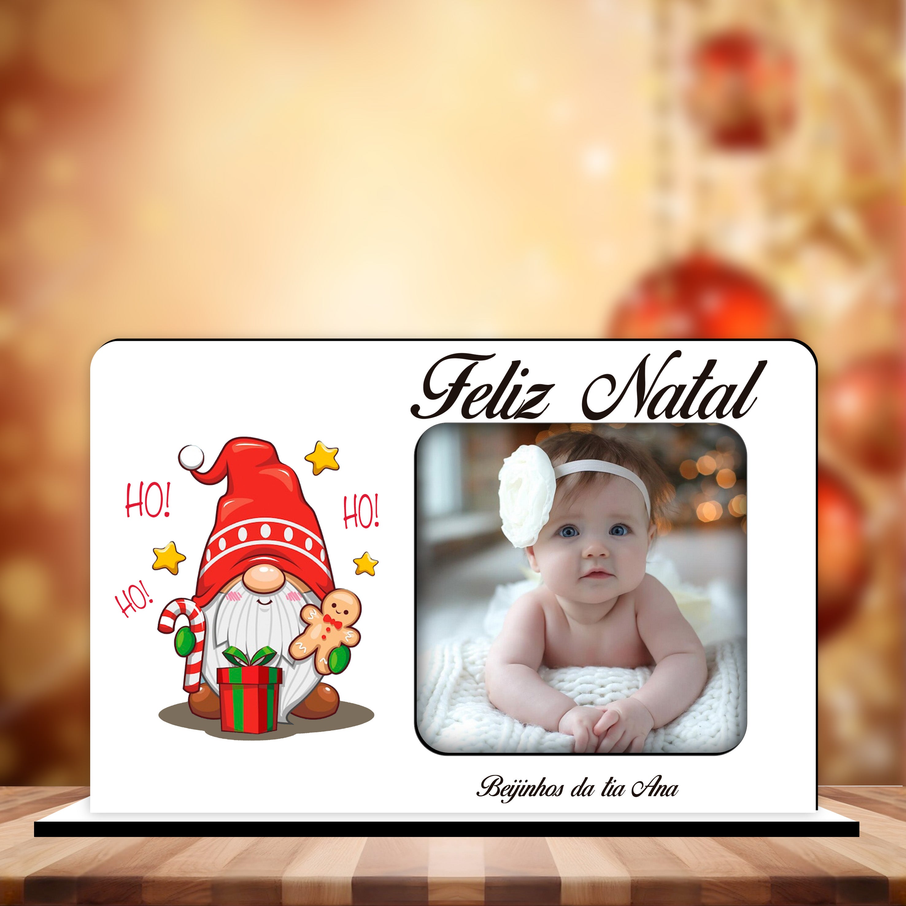 Moldura de natal com foto - Especial Gnomo
